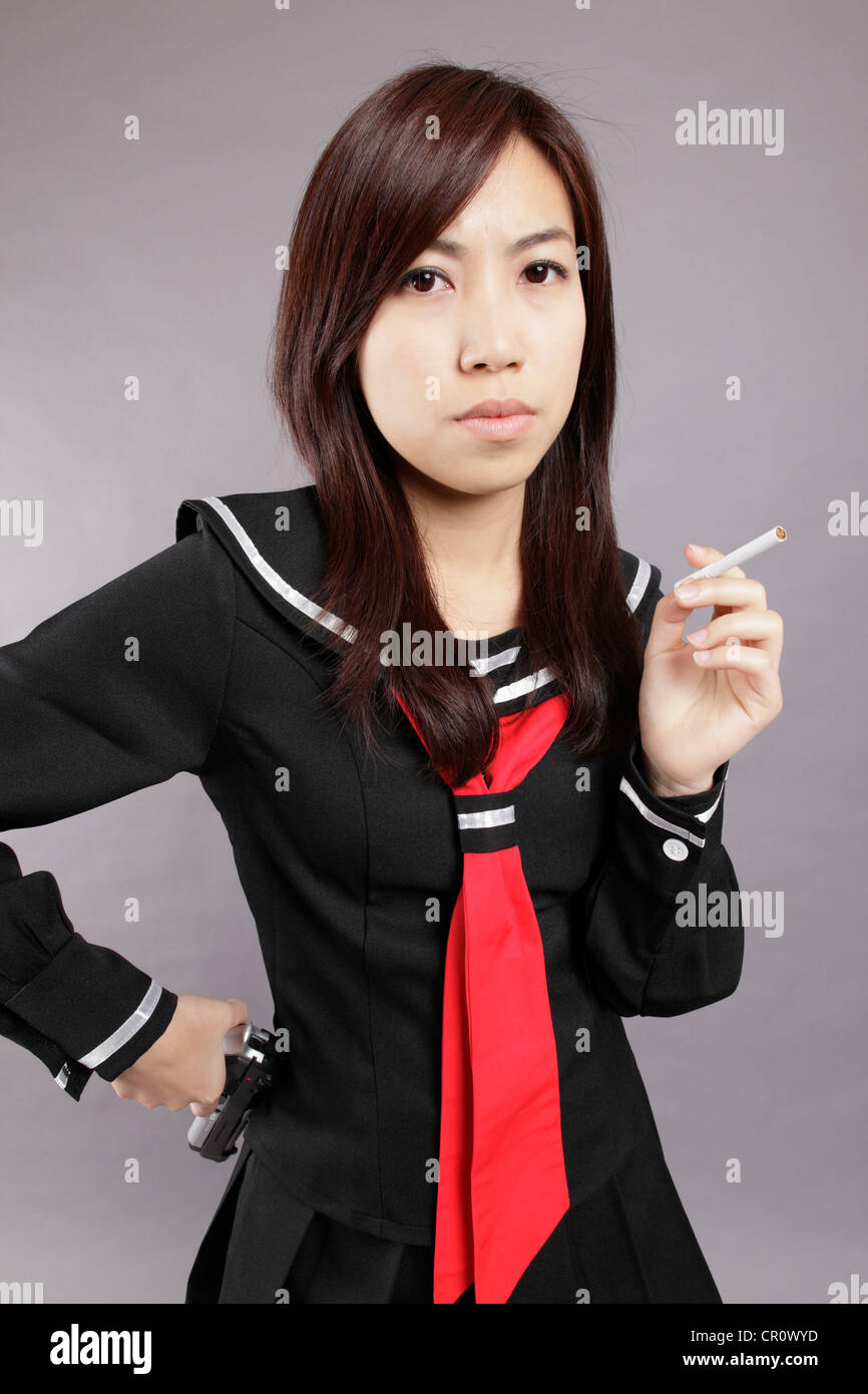 School girl plays gun hi-res stock photography and images - Alamy