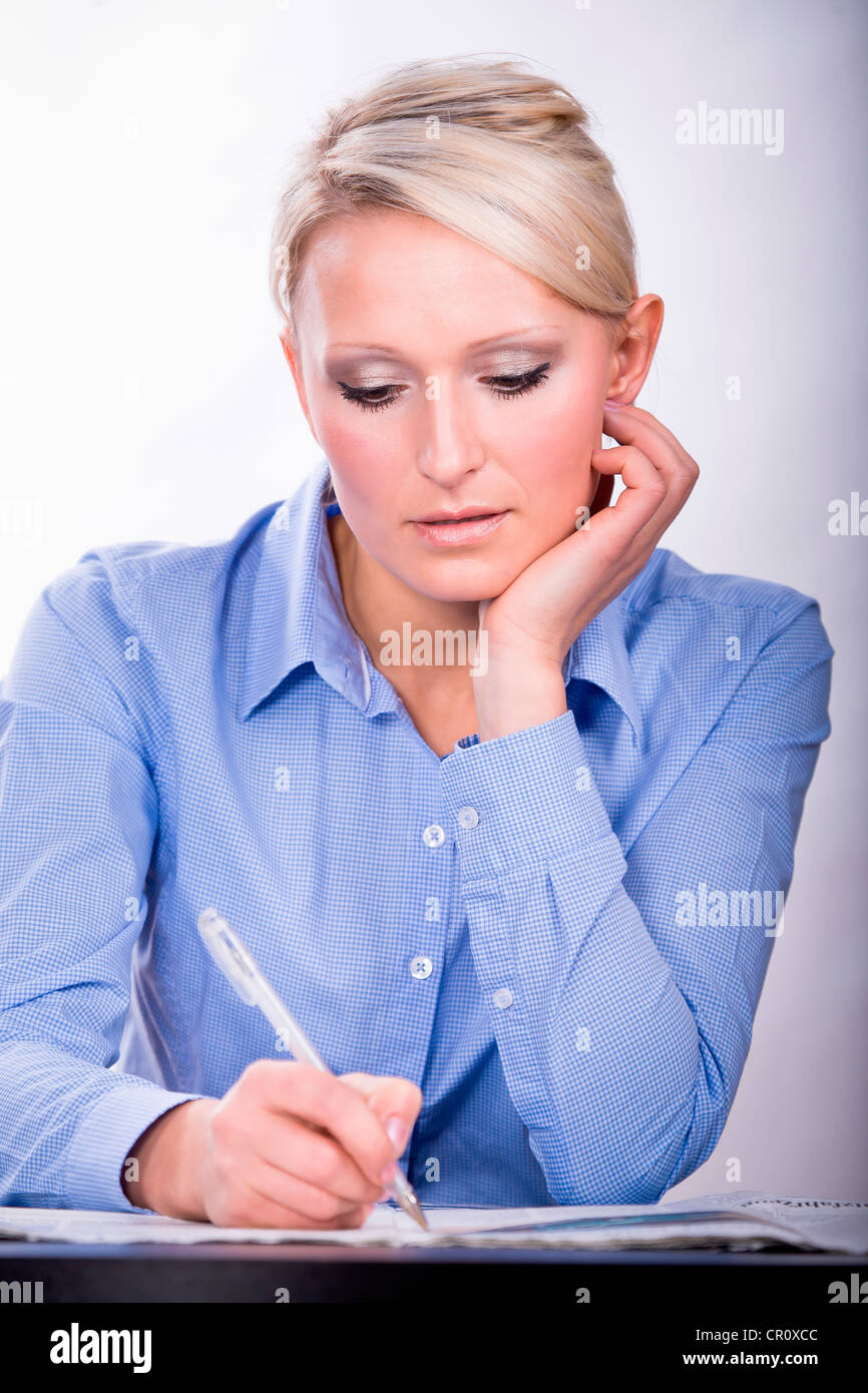 Young woman, writing Stock Photo - Alamy Young woman, writing Stock Photo - Alamy