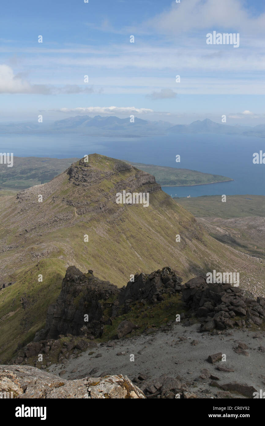 Summit of Hallival from Askival Isle of Rum Scotland June 2012 Stock ...