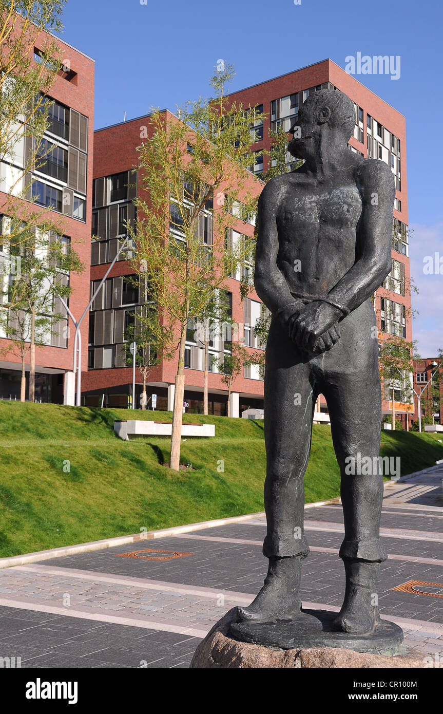 Sculpture of the pirate Klaus Stoertebeker, Grasbrook, Hafencity ...