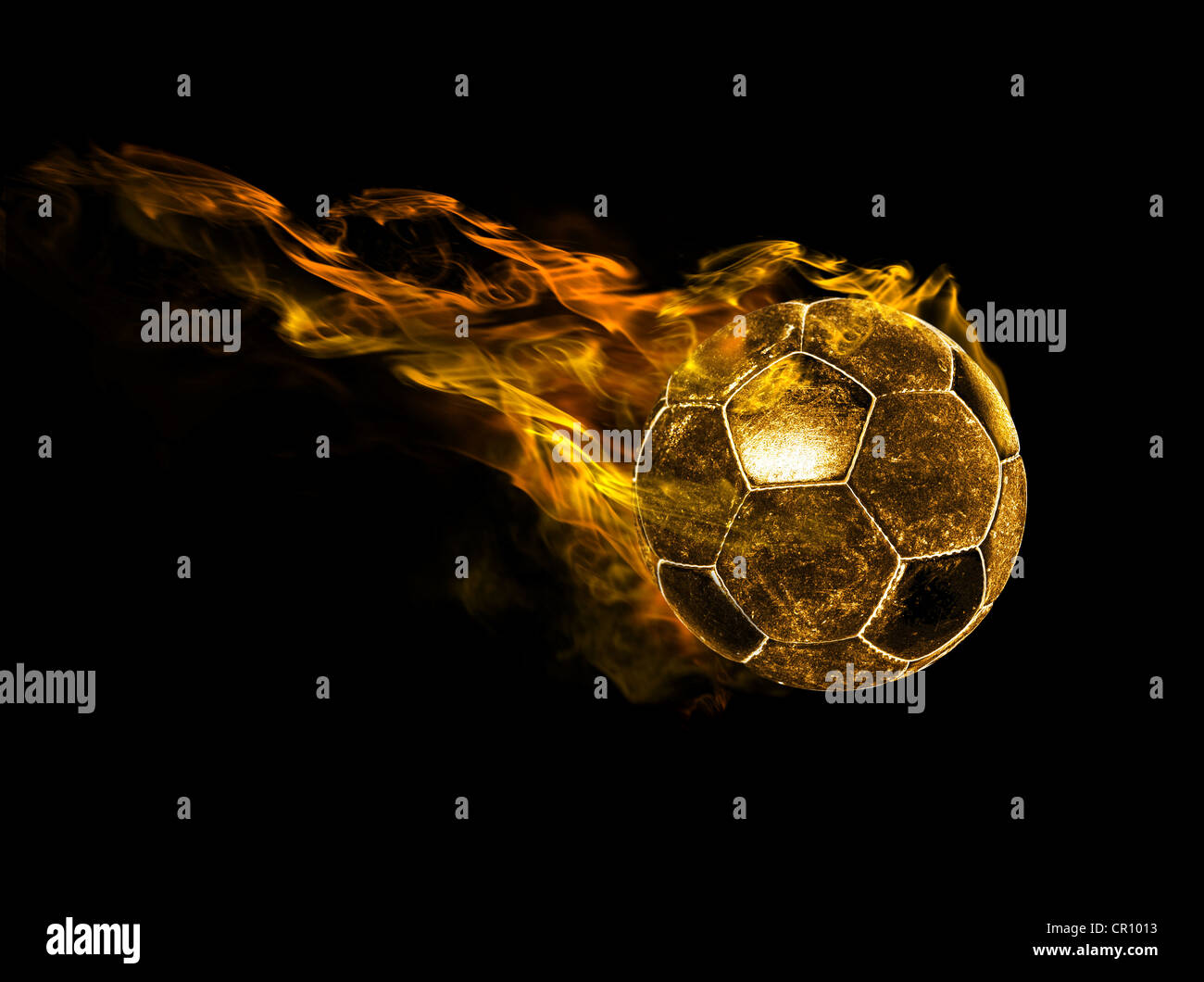 flying fiery ball on black background Stock Photo - Alamy