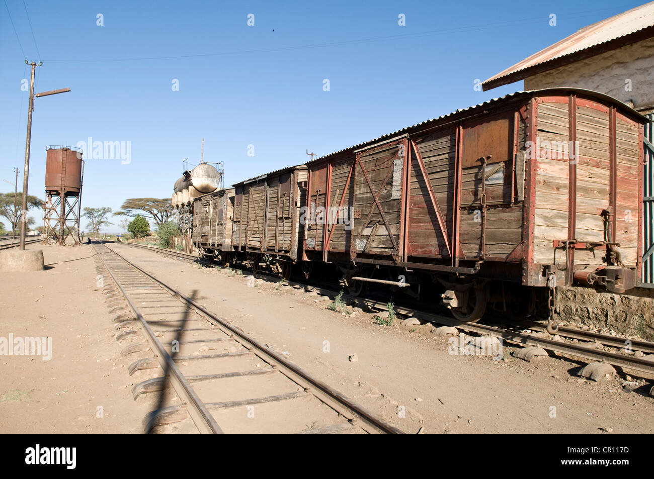 Ethiopia, Afar Region, Awash Saba, station on the only railway line ...