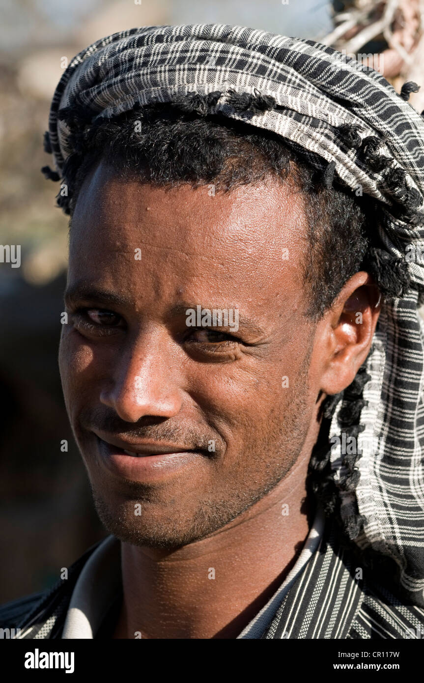 Ethiopia, Afar Region, Awash Saba, market day, portrait of Afar tribe ...