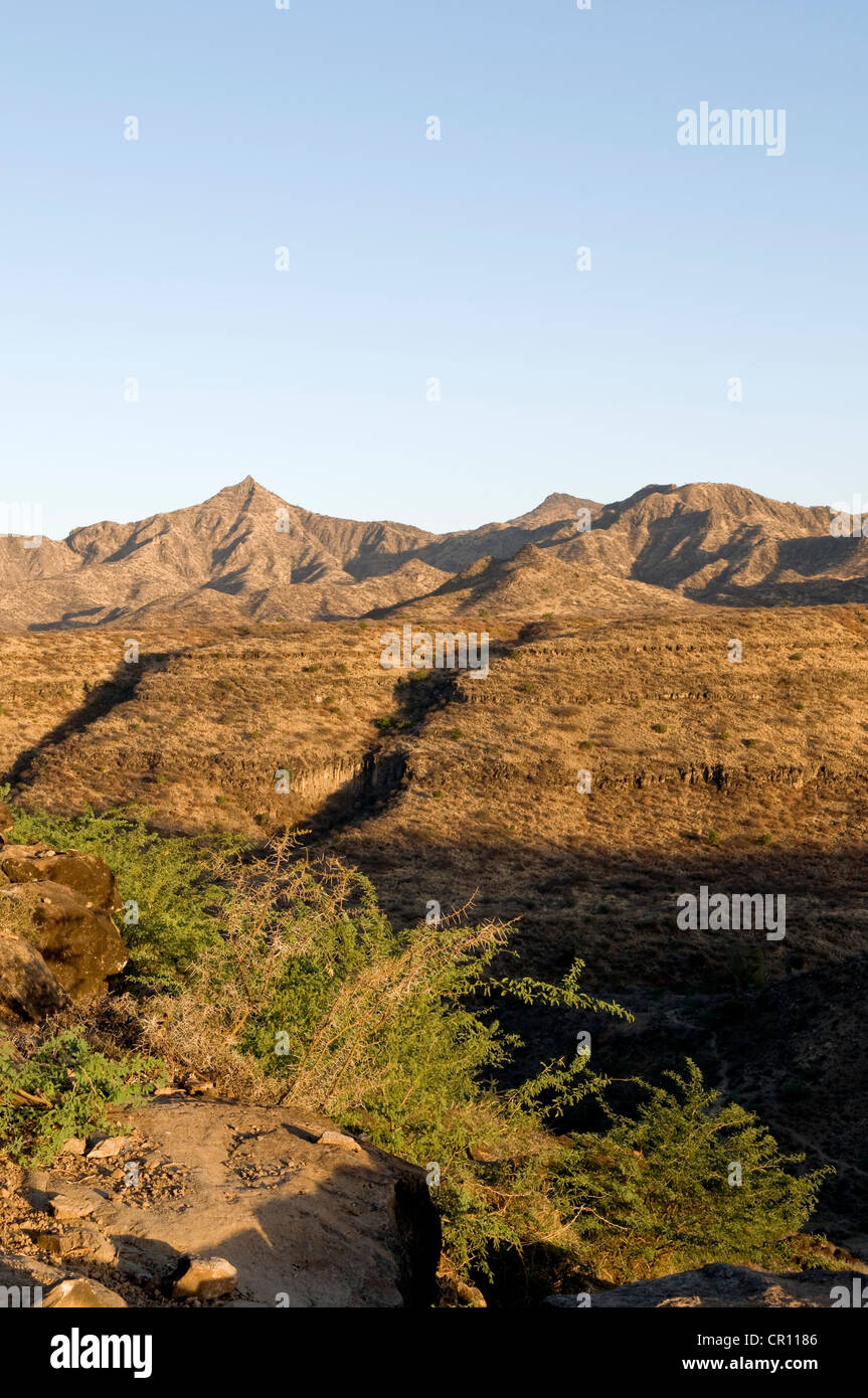 Ethiopia, Afar Region, Awash Saba, landscape near the Gorges of Awash ...