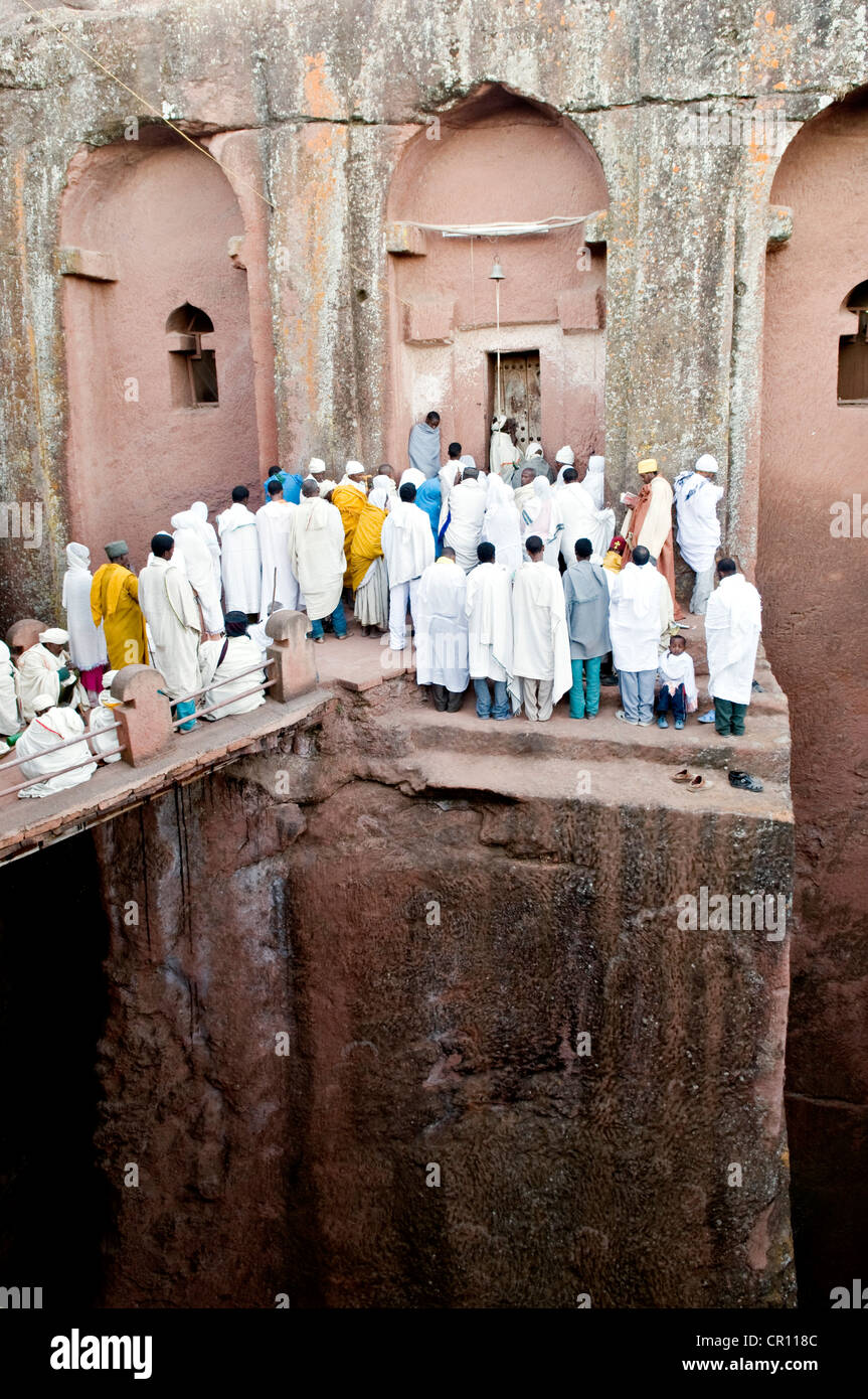 Ethiopia, Amhara Region, Lalibela, Saint Gabriel religious ceremony of ...