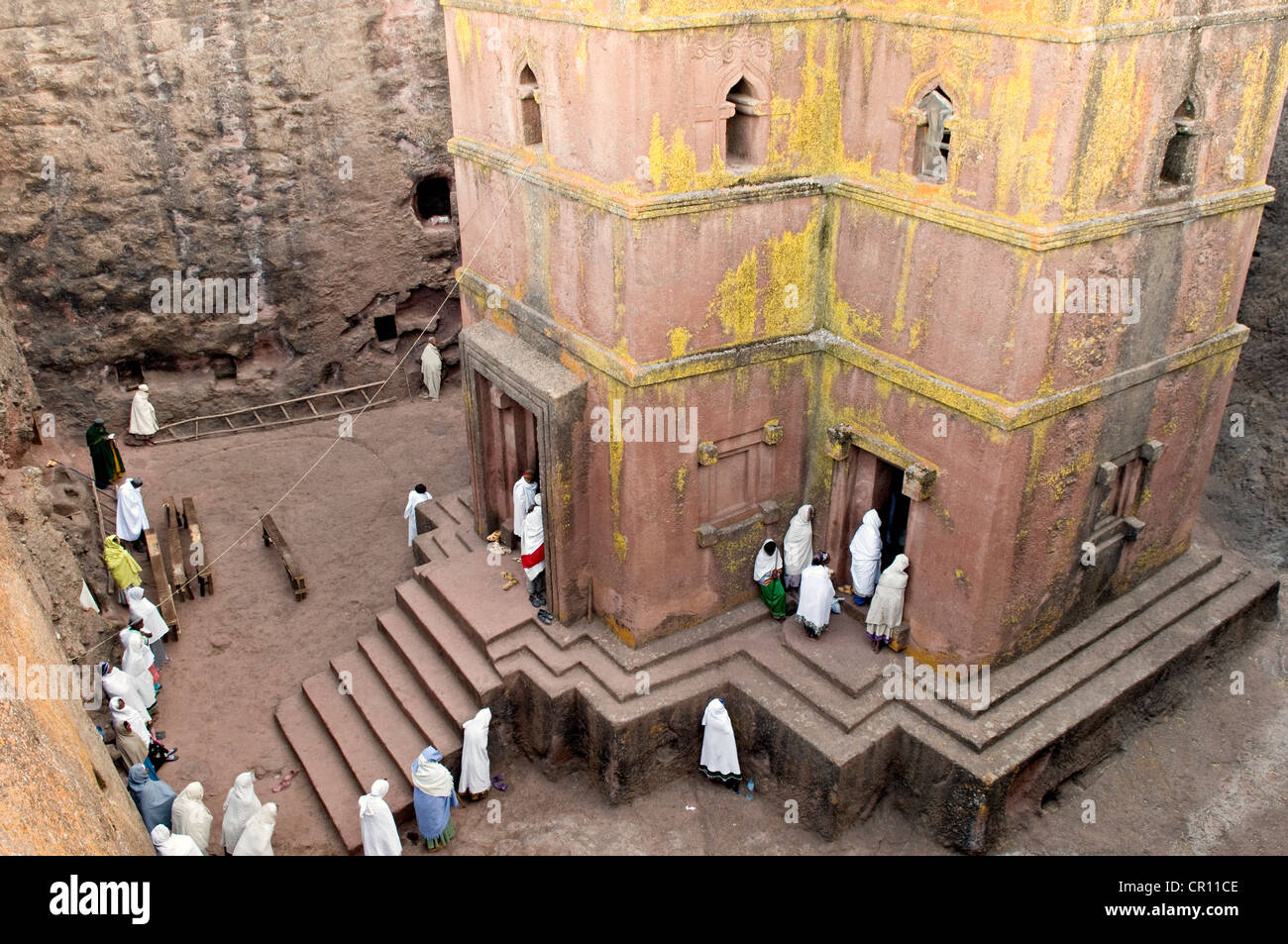 Ethiopia, Amhara Region, Lalibela, Sunday mass at Bet Giorgis ...