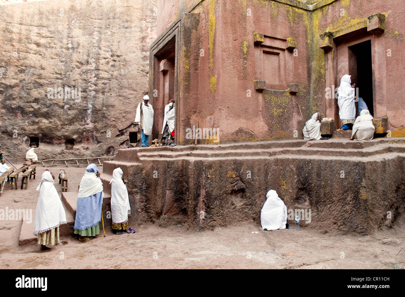Ethiopia, Amhara Region, Lalibela, Sunday mass at Bet Giorgis ...