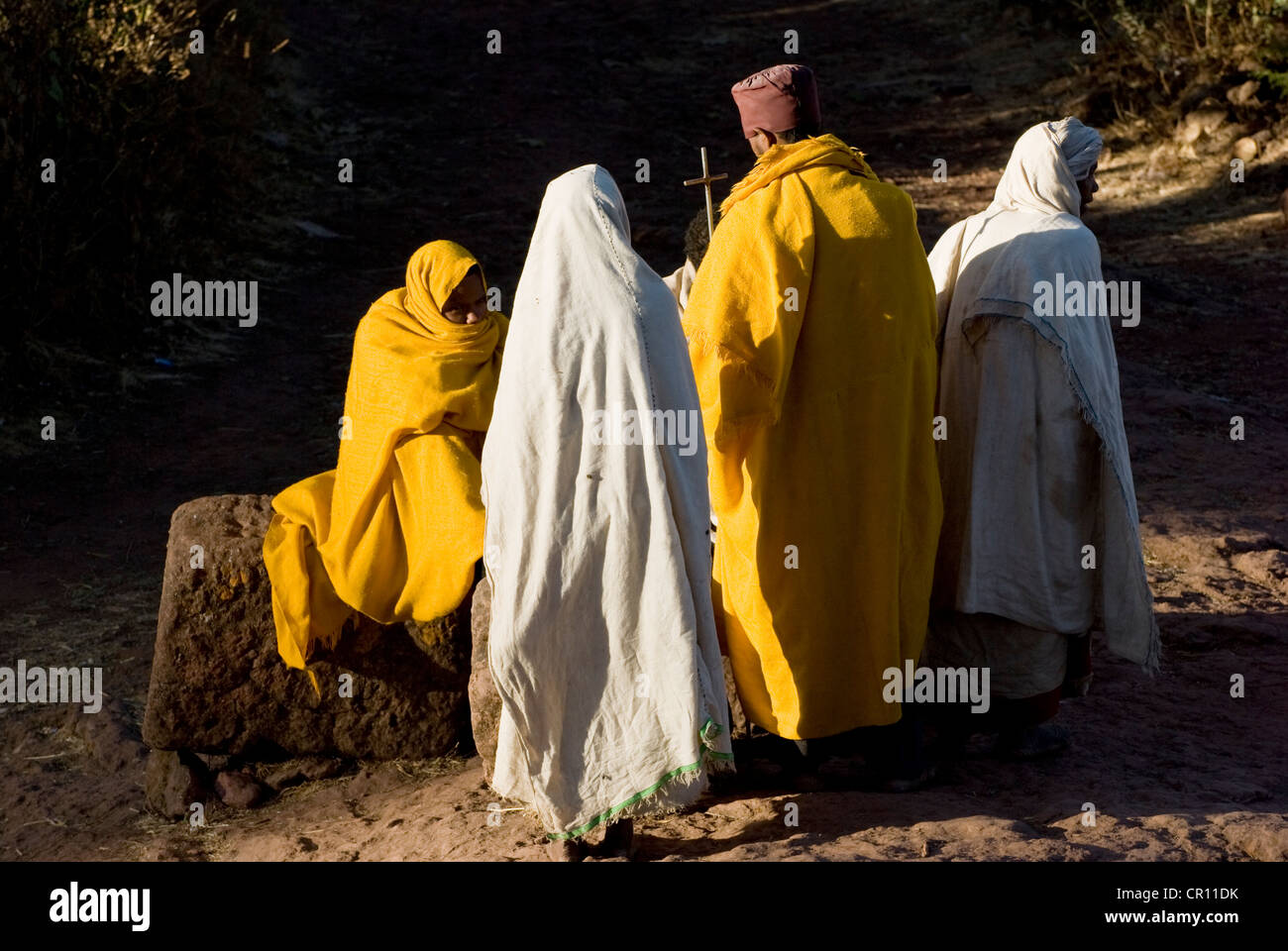 Ethiopia Amhara Region Lalibela pilgrims Bet Giorgis monolithic Church ...