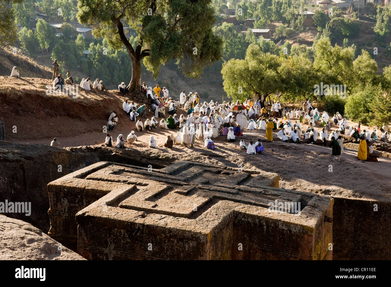 Ethiopia Amhara Region Lalibela Sunday mass Bet Giorgis monolithic ...