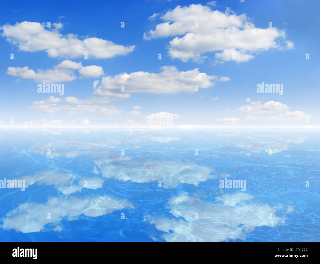 Blue sky and water abstract of background skyline Stock Photo - Alamy