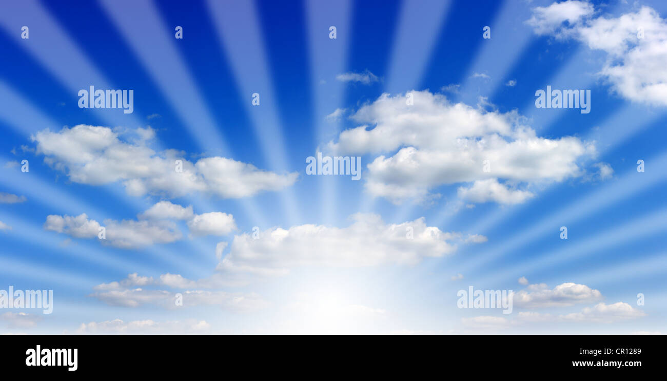 sun burst beams on the sky abstract background Stock Photo - Alamy