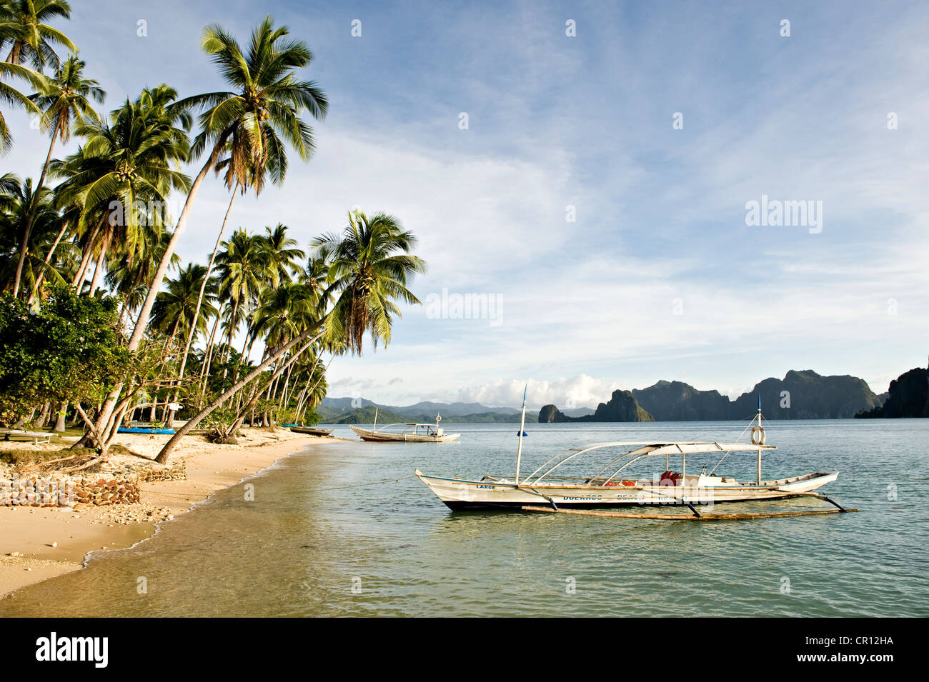 Philippines, Palawan Island, El Nido, Bay of Corong Corong, the Beach ...