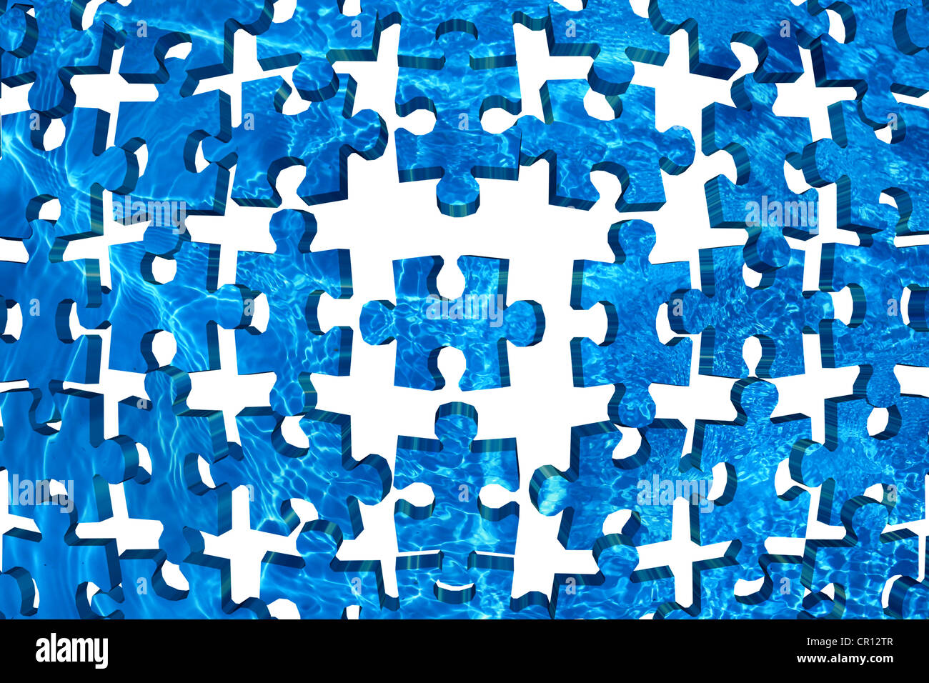 Water puzzle on the white background creative concept Stock Photo - Alamy
