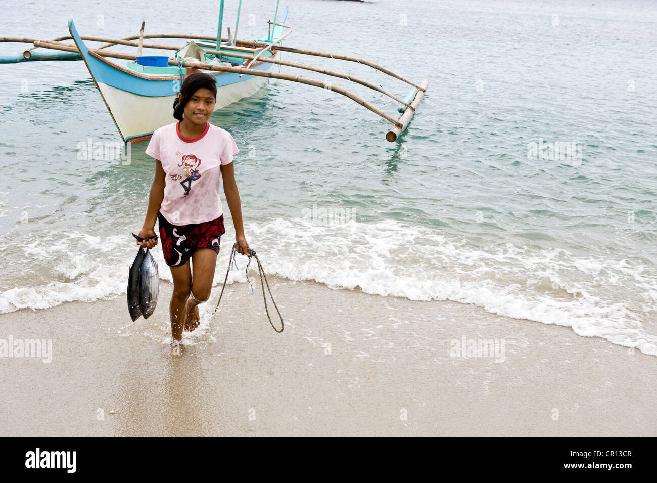 Philippines, Mindoro Island, sea resort of Puerto Galera, White Beach ...