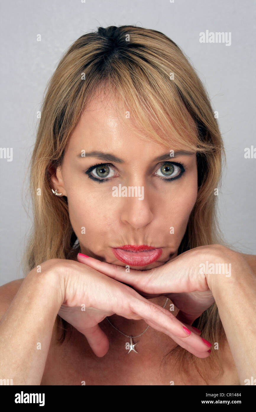 Beautiful Pouting Blonde (1 Stock Photo - Alamy