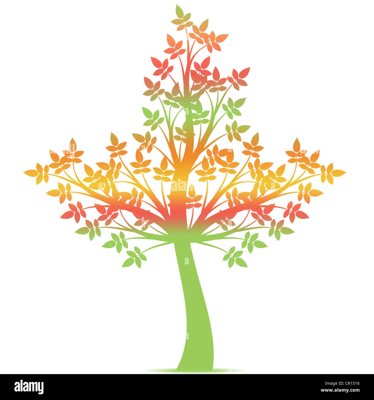 Colorful art tree isolated on white background Stock Photo - Alamy