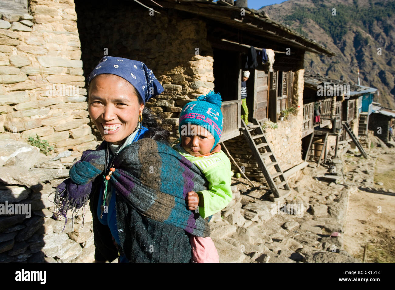 Nepal, Bagmati Zone, Langtang National Park, Thulo Syabru Stock Photo ...