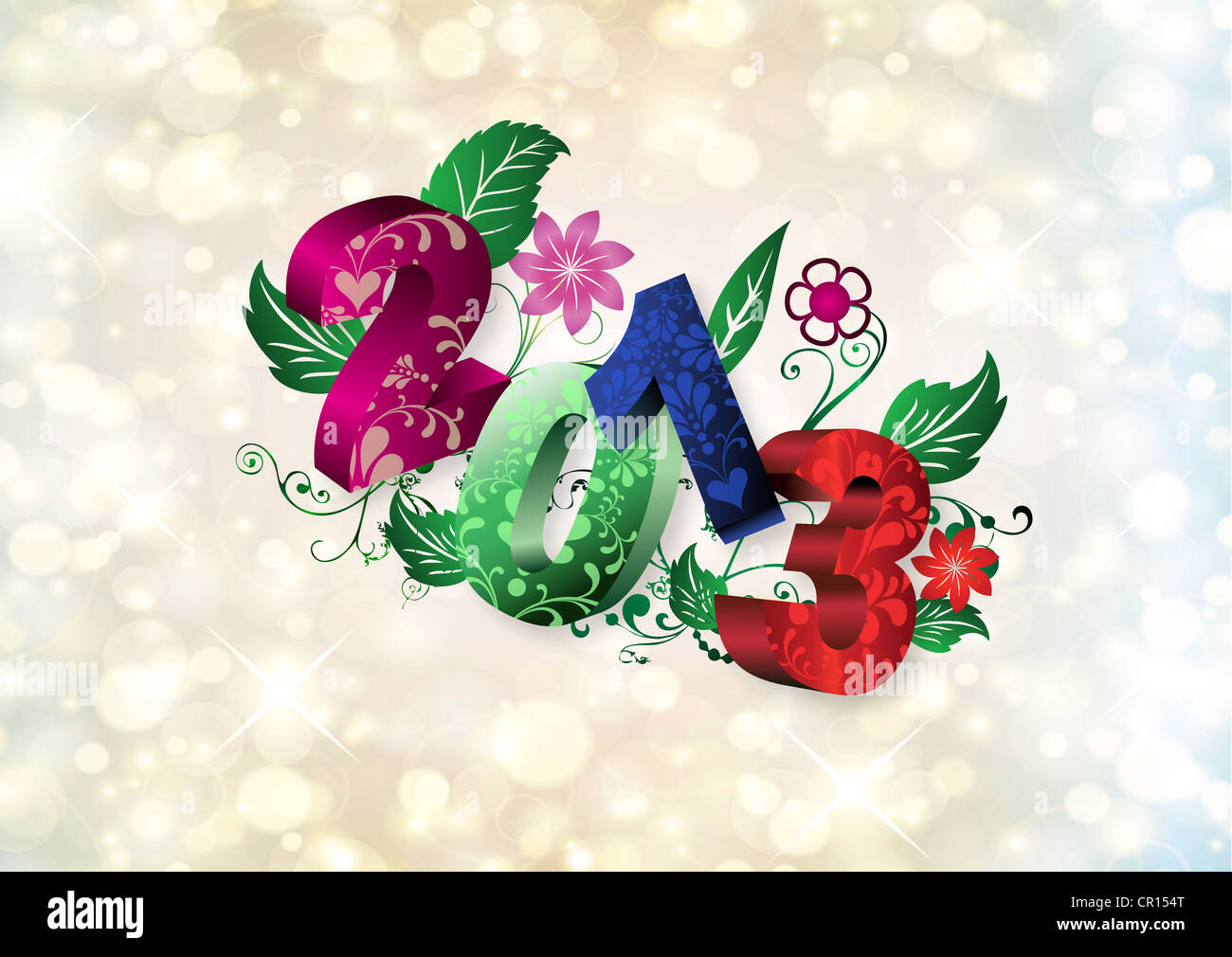 wallpaper with the 2013 number Stock Photo - Alamy