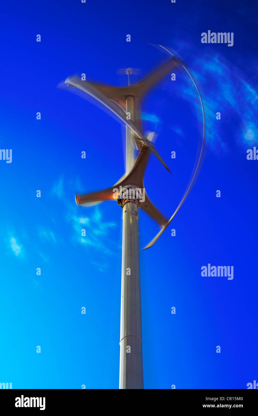 Wind turbine Heartlands Pool Cornwall Stock Photo - Alamy