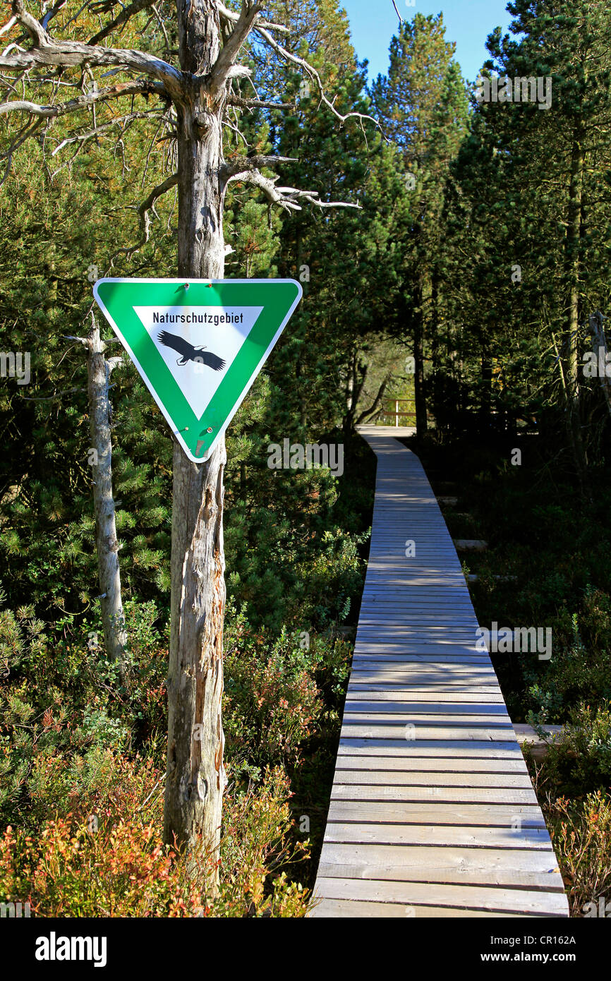 Boardwalk into the Blindensee nature reserve at Schoenwald, Black ...
