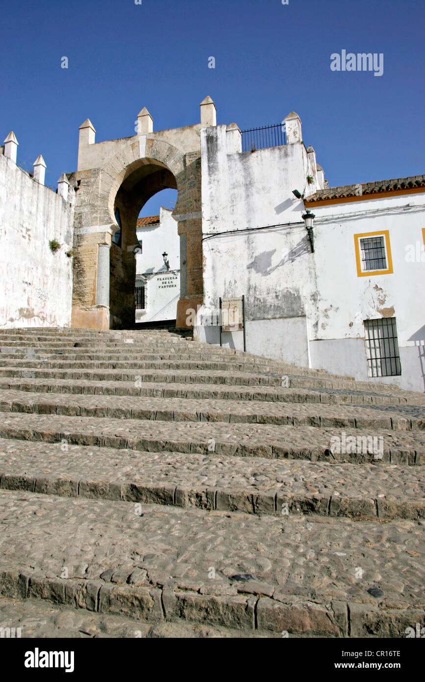 Spain, Andalusia, white village of Médina Sidonia, the arabic door ...