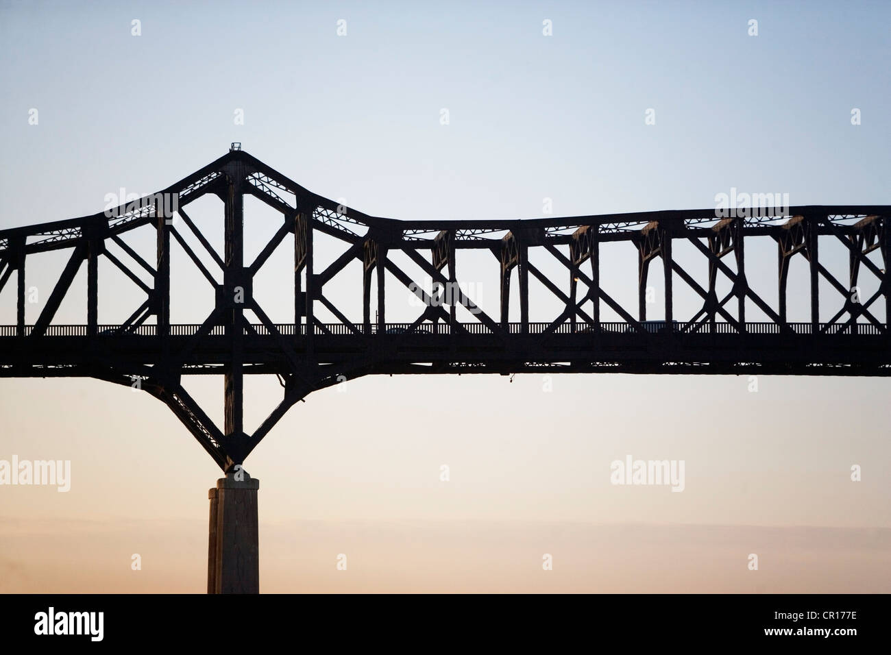 USA, New York, New York City, Silhouette of steel bridge Stock Photo ...