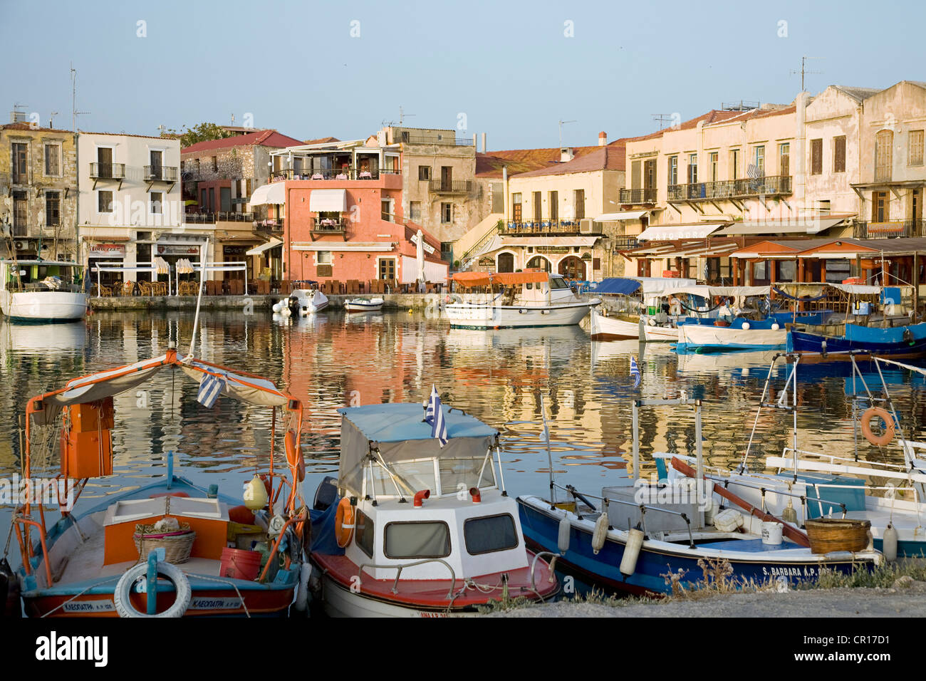 Greece, Creta, Rethymnon small harbour Stock Photo - Alamy