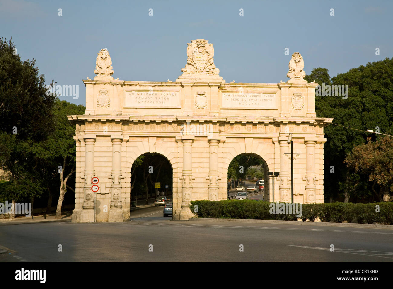 Malta, Valletta, listed as World Heritage by UNESCO, the Bomb Gate and ...