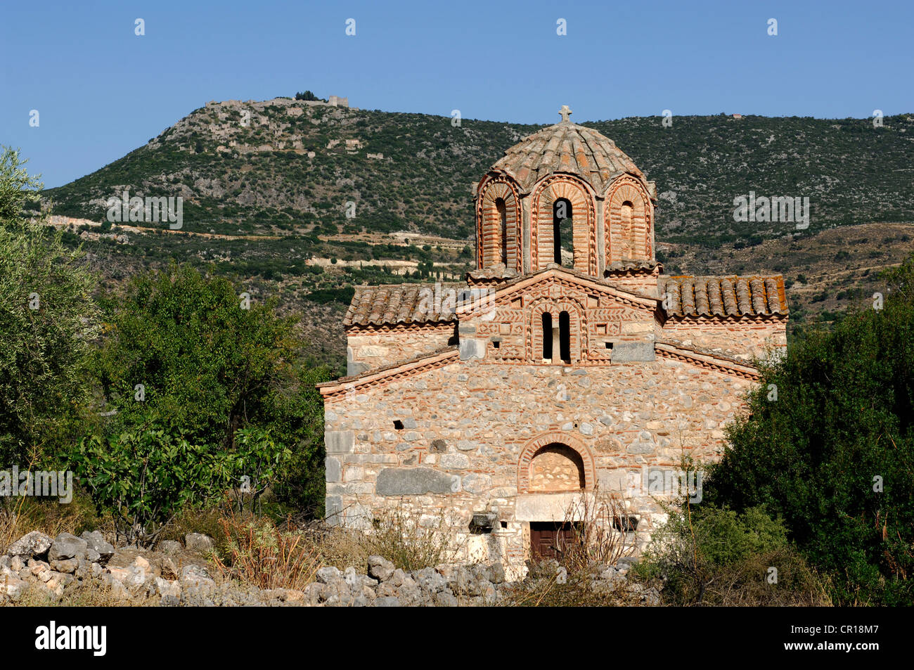 Greece, Peloponnese Region, Geraki, Church of Agios Sosson with the ...
