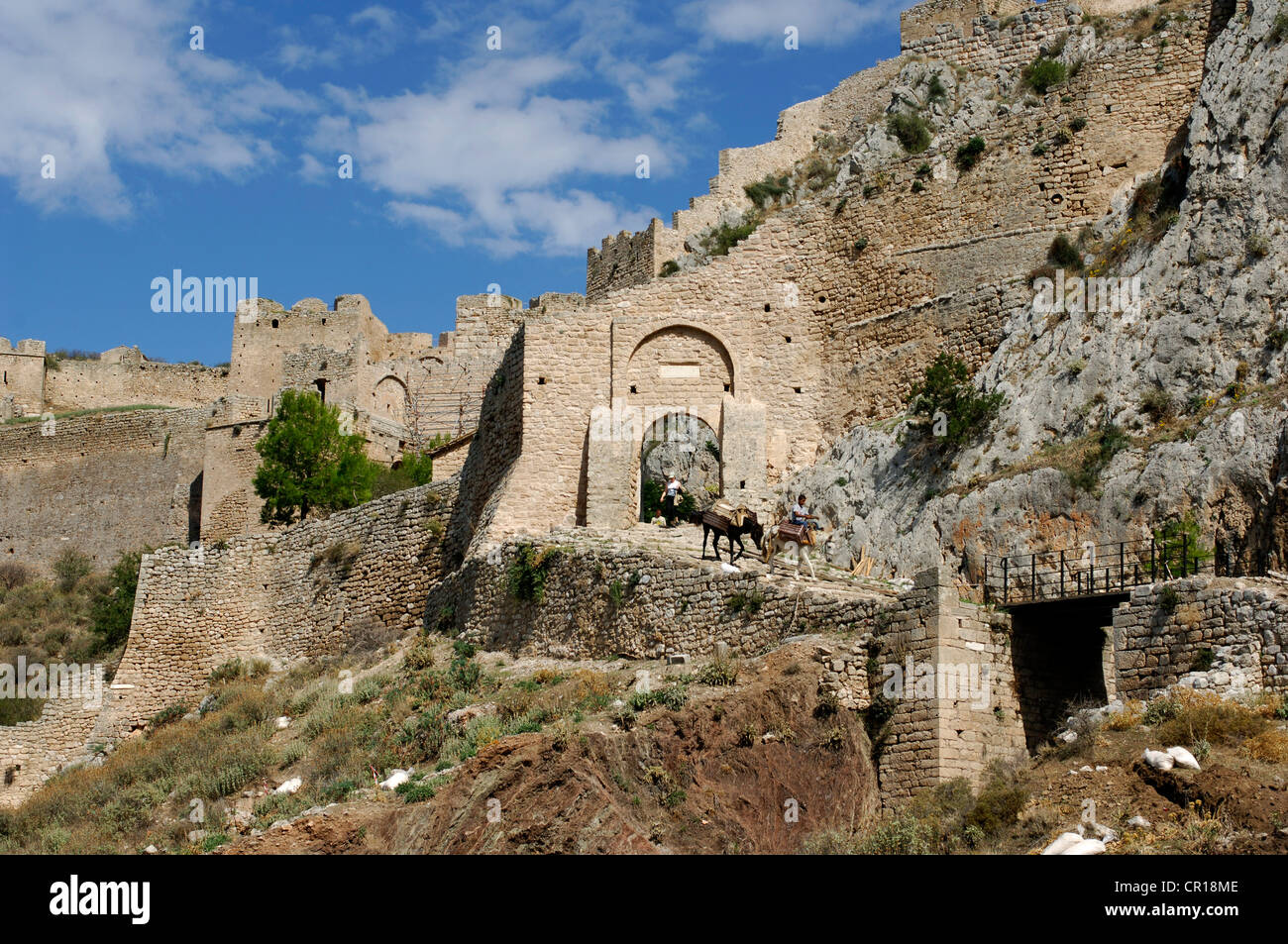 Greece, Peloponnese, Acrocorinth site, citadel of the ancient Corinth ...