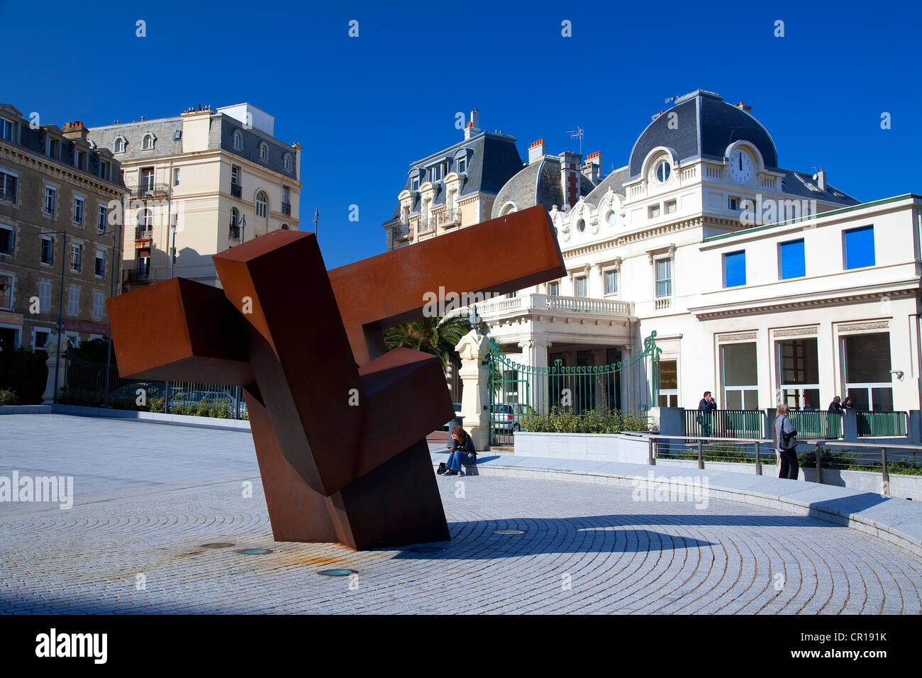France, Pyrenees Atlantiques, Biarritz, Place Bellevue, La Ferme Basque ...