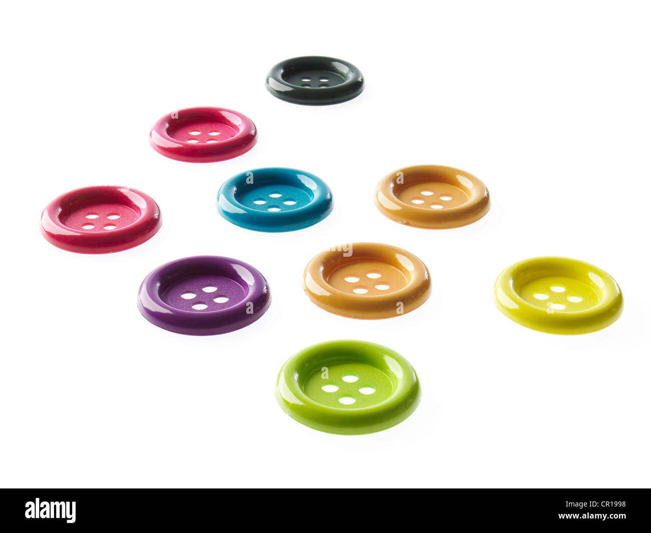 Studio shot of medium group of multi colored buttons Stock Photo - Alamy