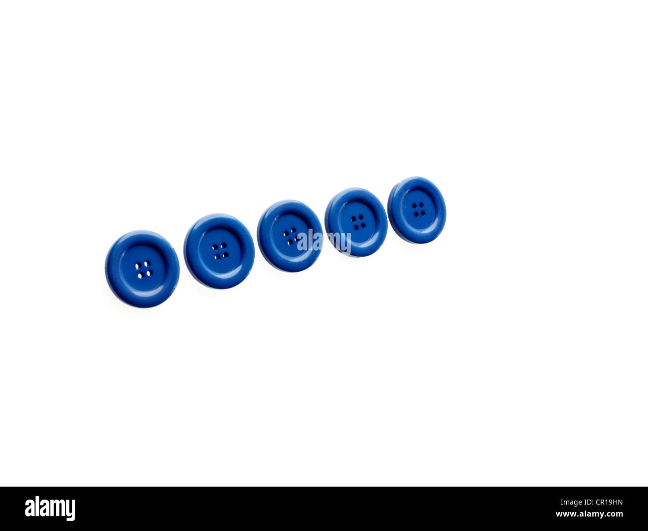 Studio shot of blue buttons in a row Stock Photo - Alamy
