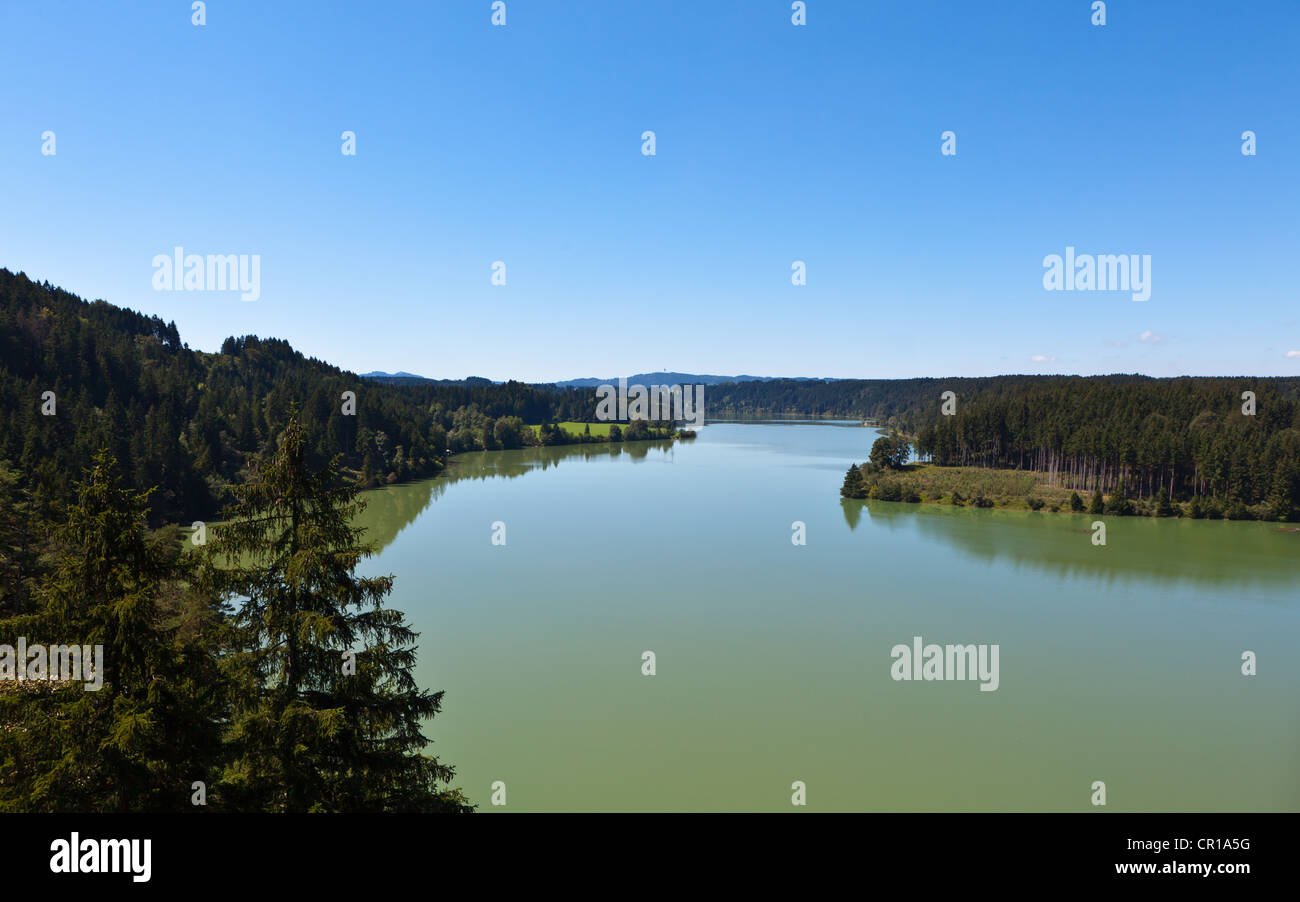 View of the Lech river from Lechtalbruecke bridge near Peiting, Lech ...