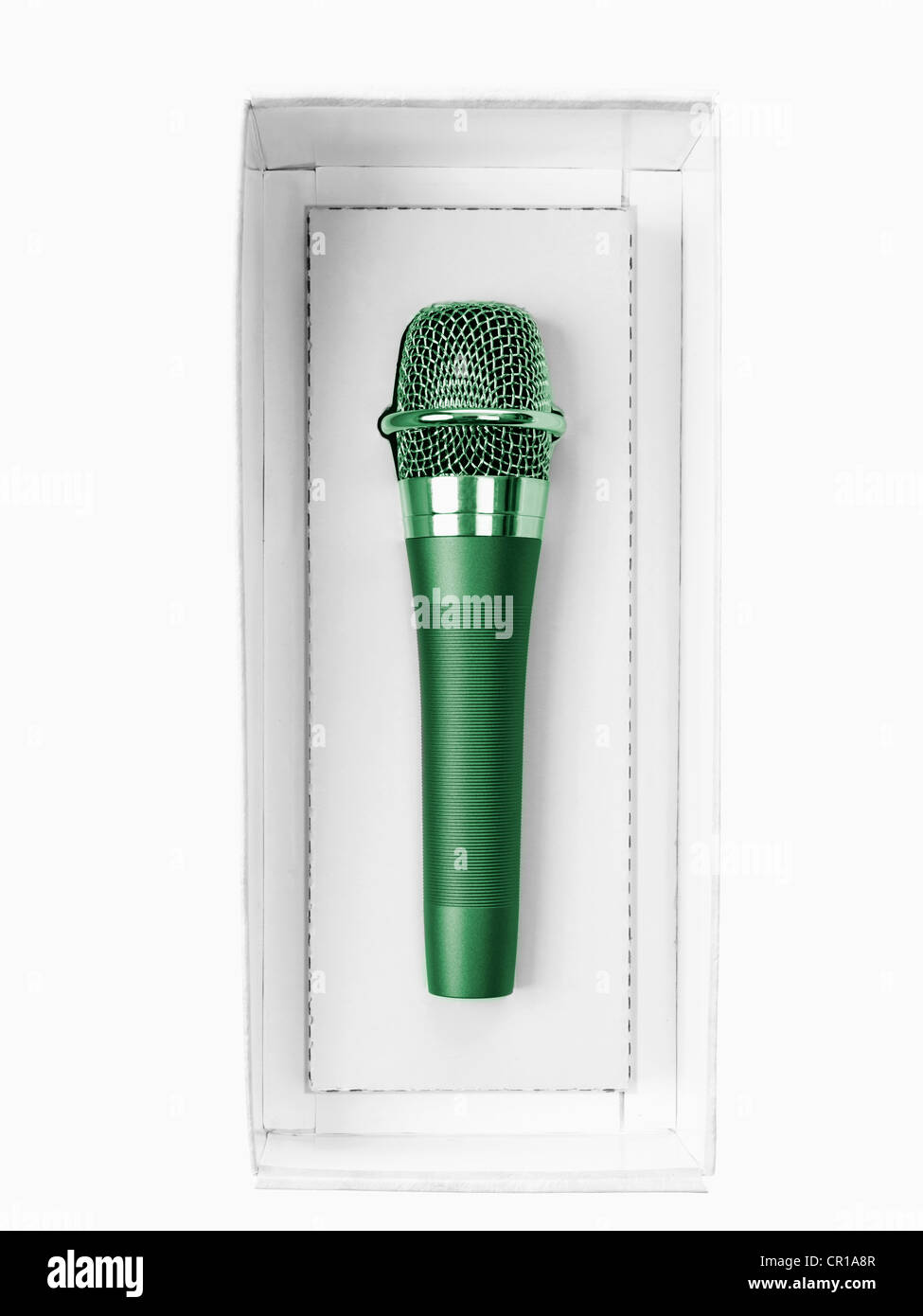 Studio shot of unplugged microphone still in box Stock Photo - Alamy