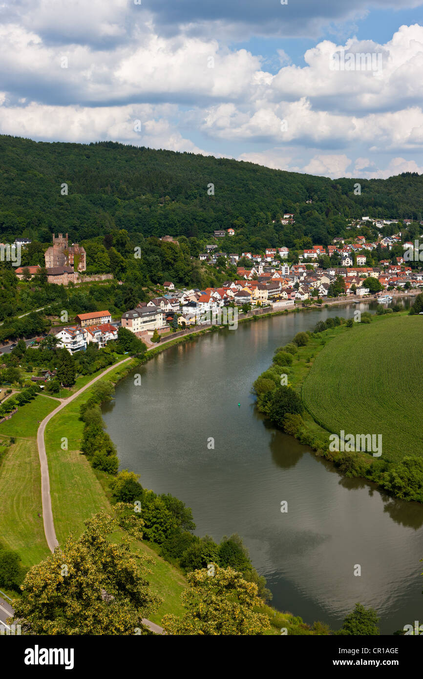 Neckarsteinach, Mittelburg Castle, Vierburgeneck, Neckartal Nature Park ...