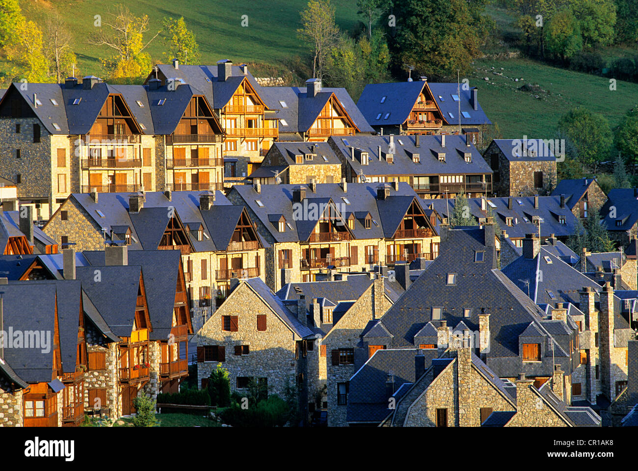 Spain, Catalonia, Lleida Province, Val d'Aran comarca, village of ...