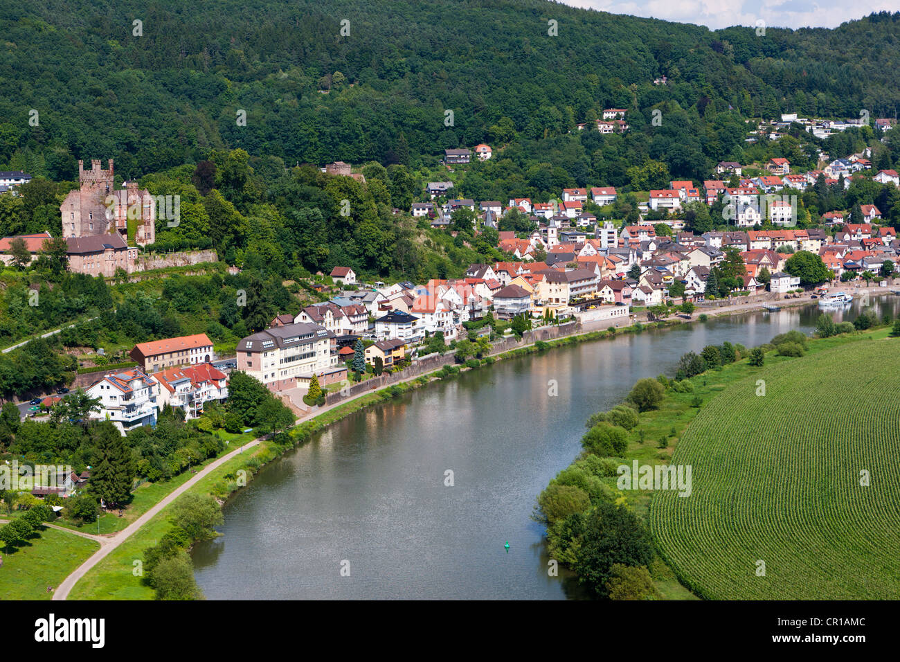 Neckarsteinach, Mittelburg Castle, Vierburgeneck, Neckartal Nature Park ...