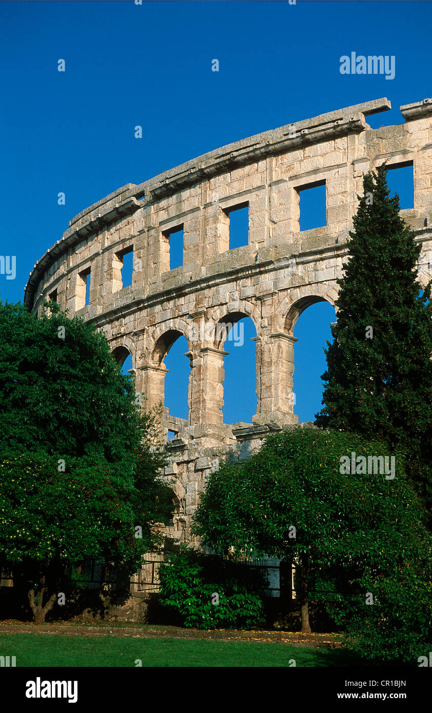 Croatia, Istria, Adriatic Coast, Pula, the Roman amphitheatre Stock ...