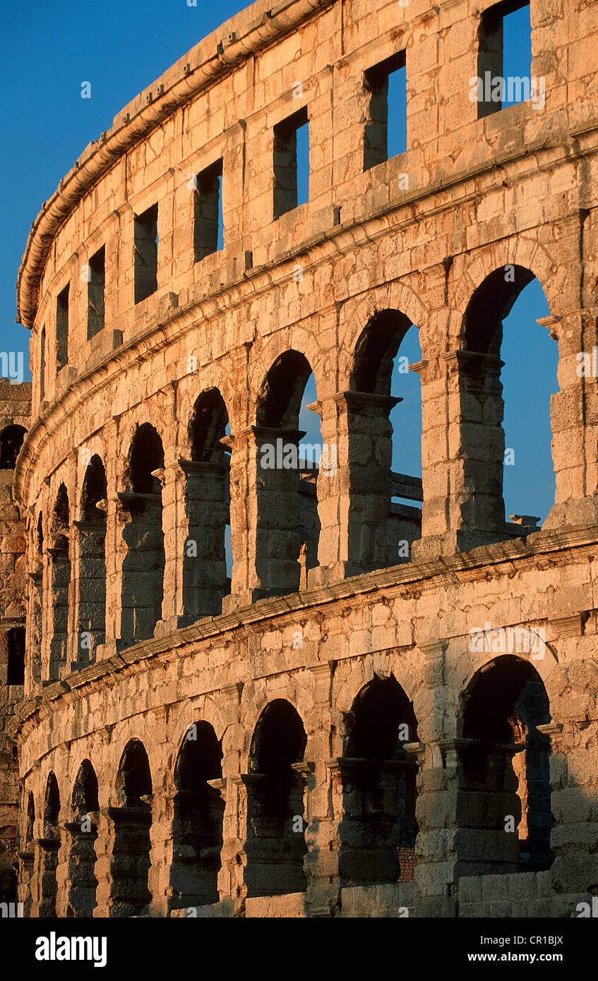 Croatia, Istria, Adriatic Coast, Pula, the Roman amphitheatre Stock ...
