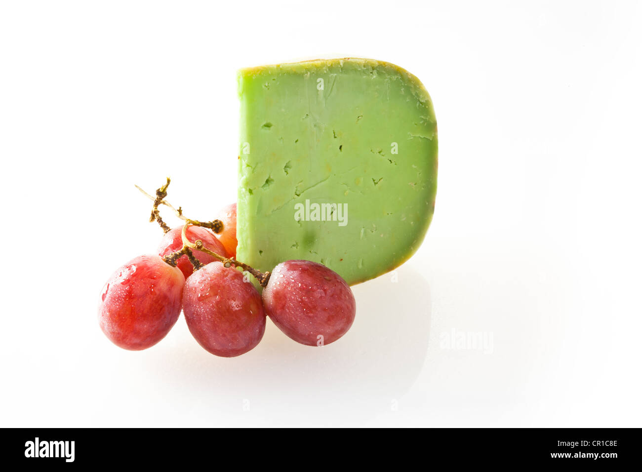 Spicy Japanese wasabi cheese with grapes Stock Photo - Alamy