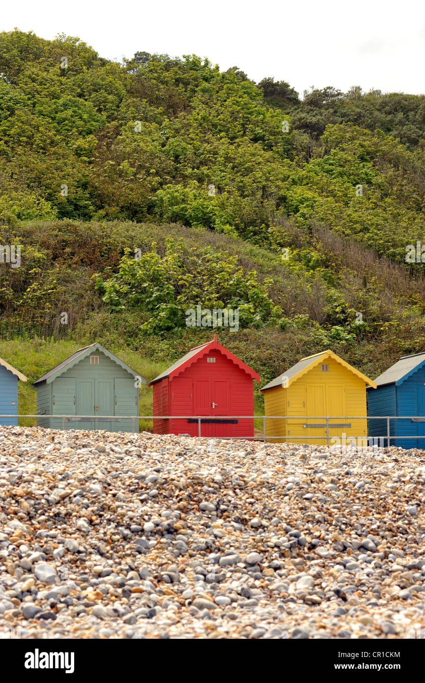 Traditional seaside beach huts along Cromer's East beach in North ...