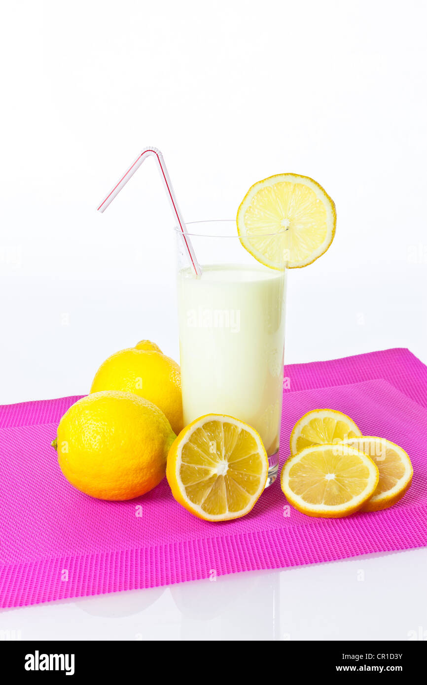 Lemon milk drink glass hi-res stock photography and images - Alamy