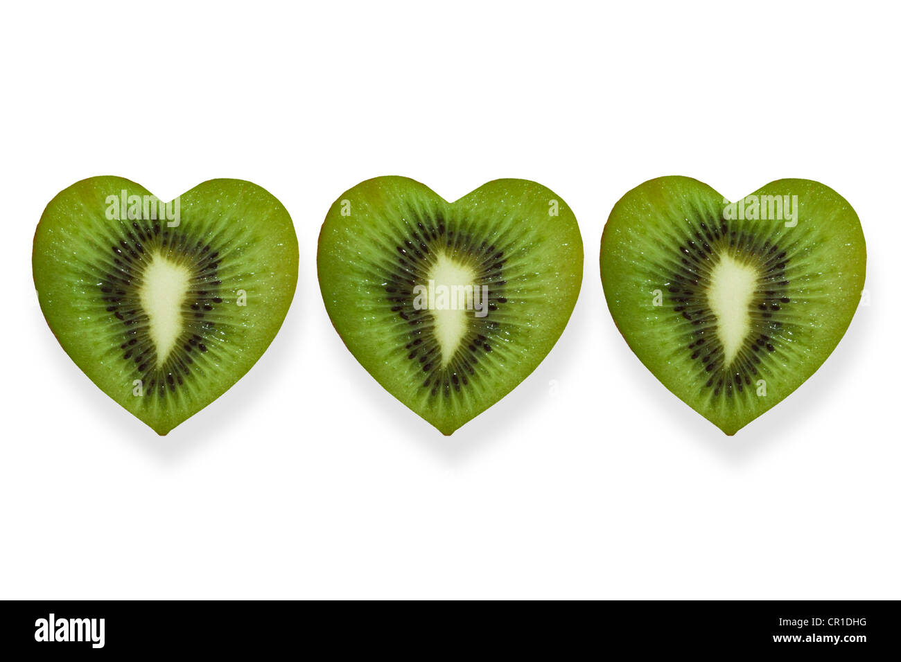 Heart-shaped slices of kiwi fruit Stock Photo - Alamy