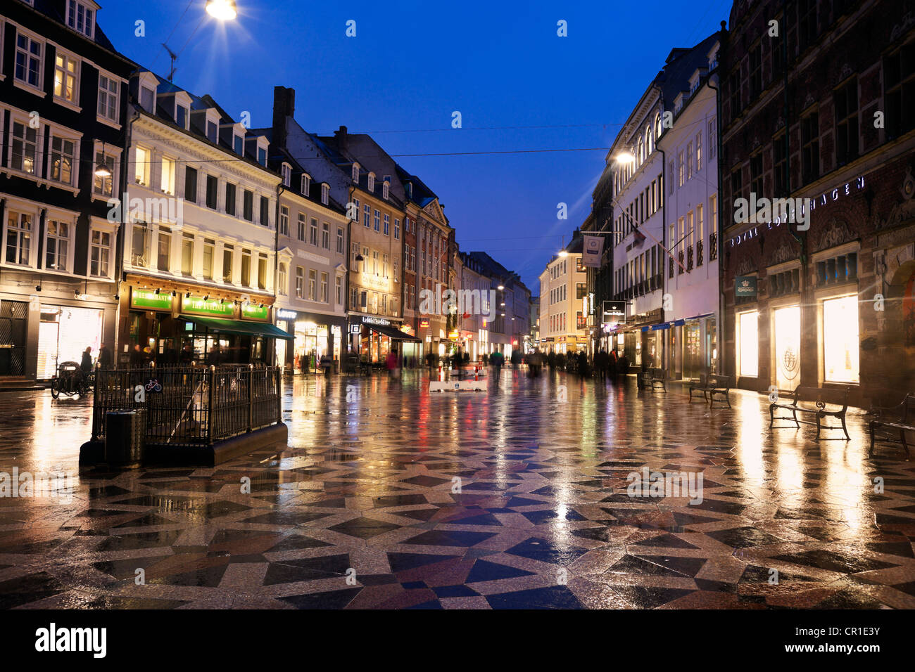 Denmark, Copenhagen, Street scene at dusk Stock Photo - Alamy