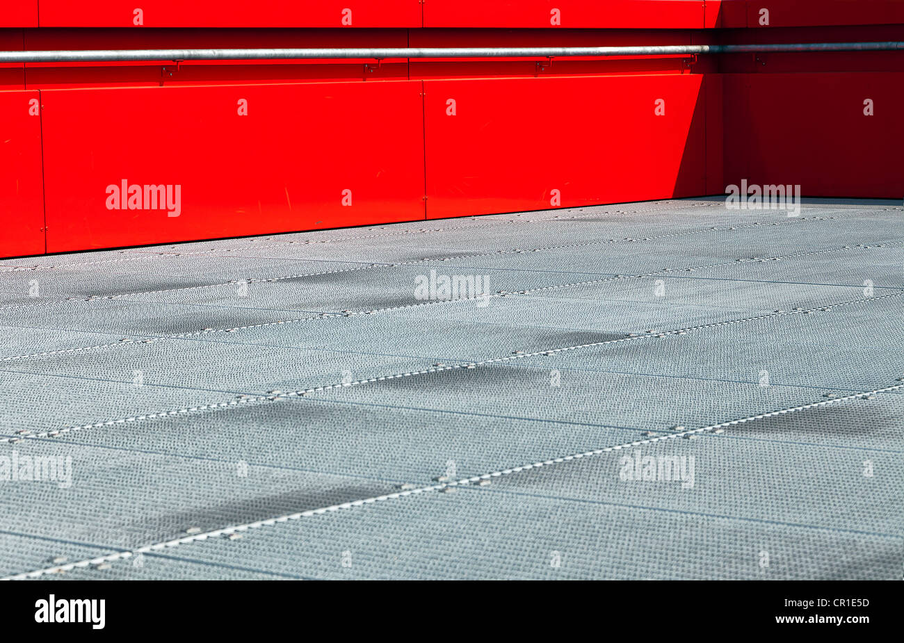 Steel construction with a red rail, observation deck Stock Photo - Alamy