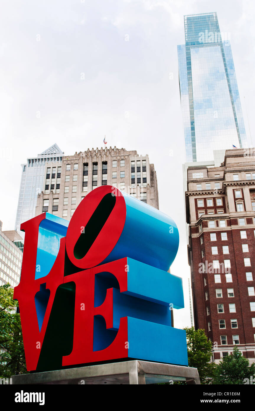 The LOVE sculpture designed by Robert Indiana in Philadelphia Pa Stock ...