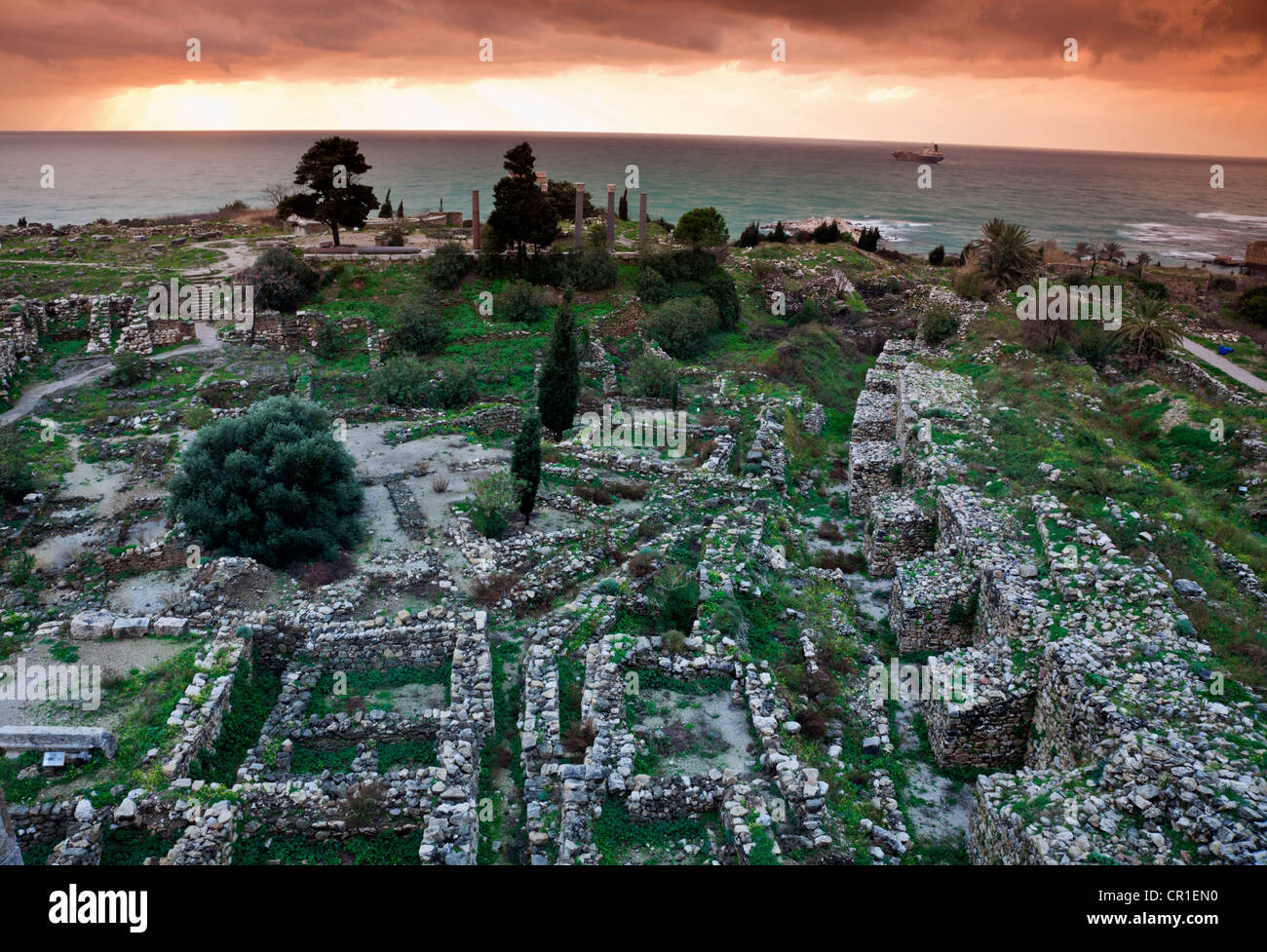 Lebanon, Byblos, Ruins of ancient Greek city at sunset Stock Photo - Alamy