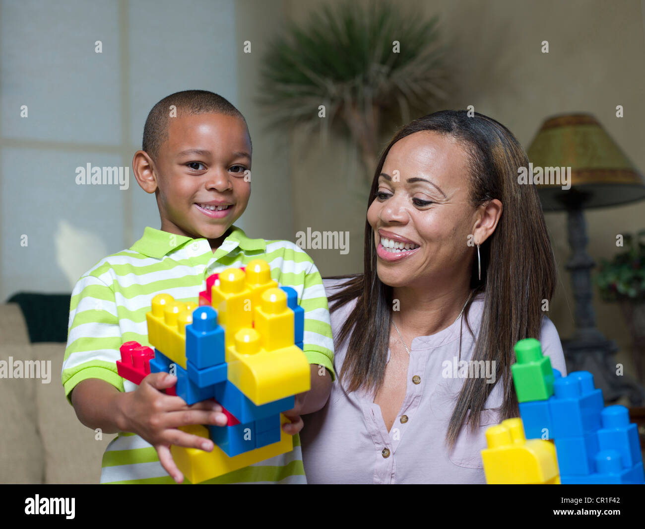 Mother son playing with legos hi-res stock photography and images - Alamy