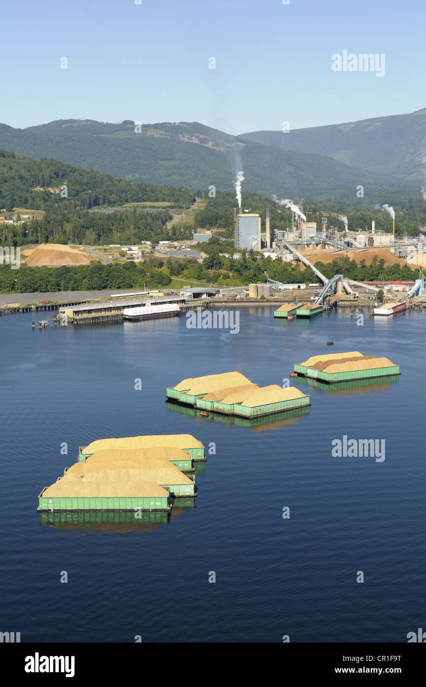 Aerial view of the Catalyst Paper Mill, Crofton, Vancouver Island ...
